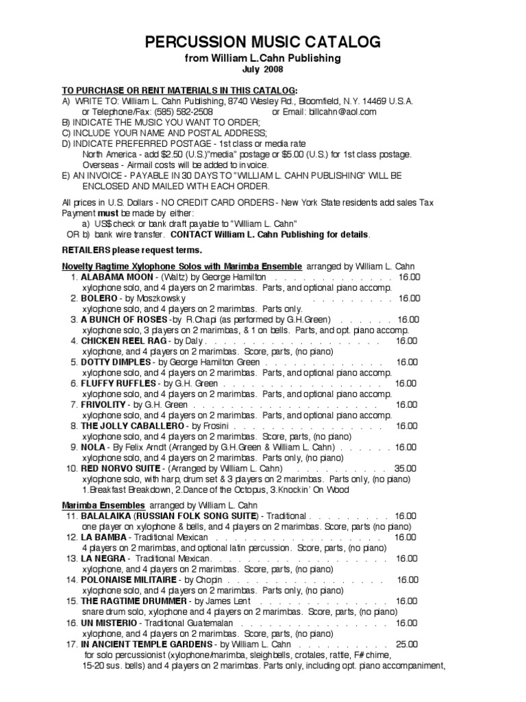 Bill Cahn Catalog | PDF | Mail | Invoice