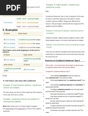 Conditionals Type 3 Esl Grammar Exercises Worksheet