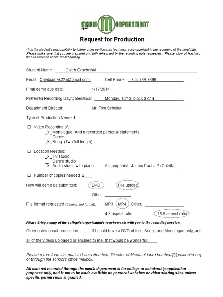 Media Pre Screening Form | PDF