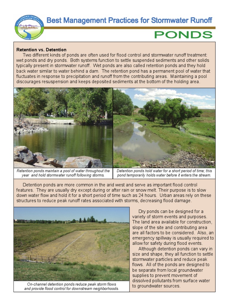 Stormwater - Retention Pond (Wet Pond) vs. Detention Pond (Dry Pond ...