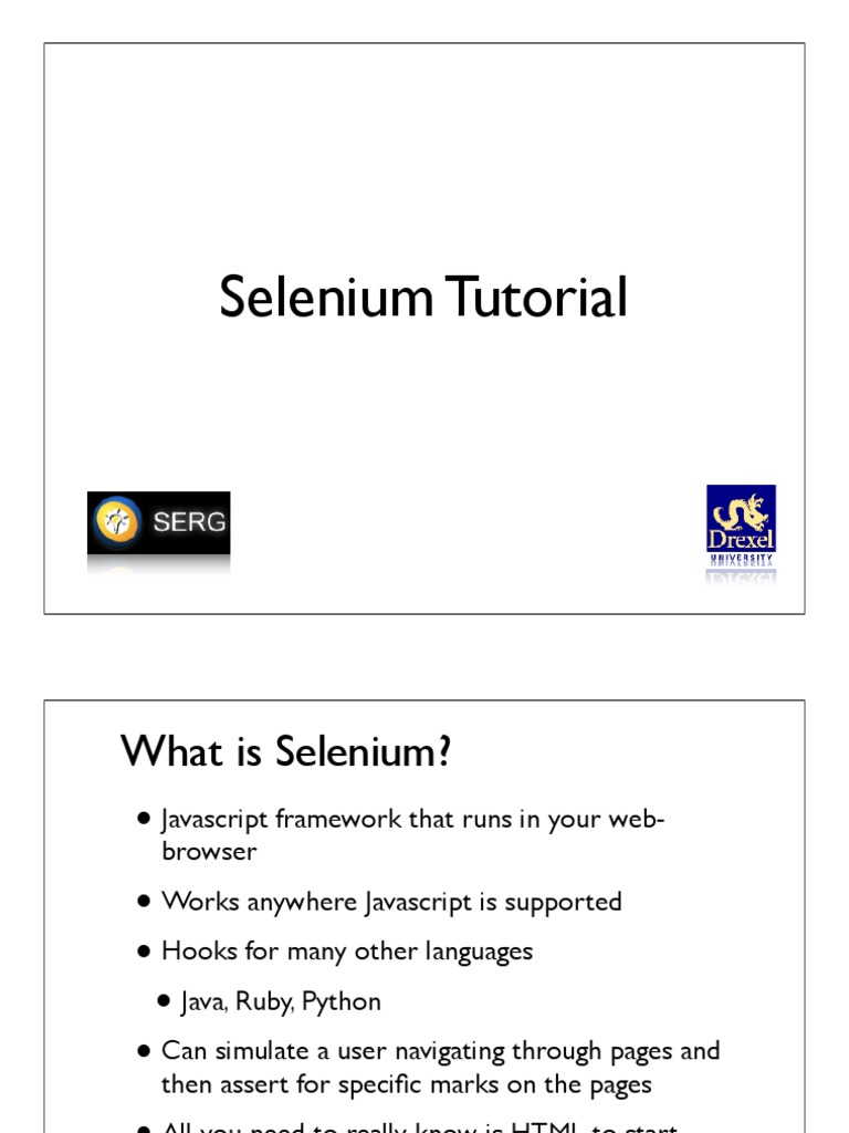 An Introduction To Selenium A Concise Guide To The Popular Open Source Web Ui Testing Framework 