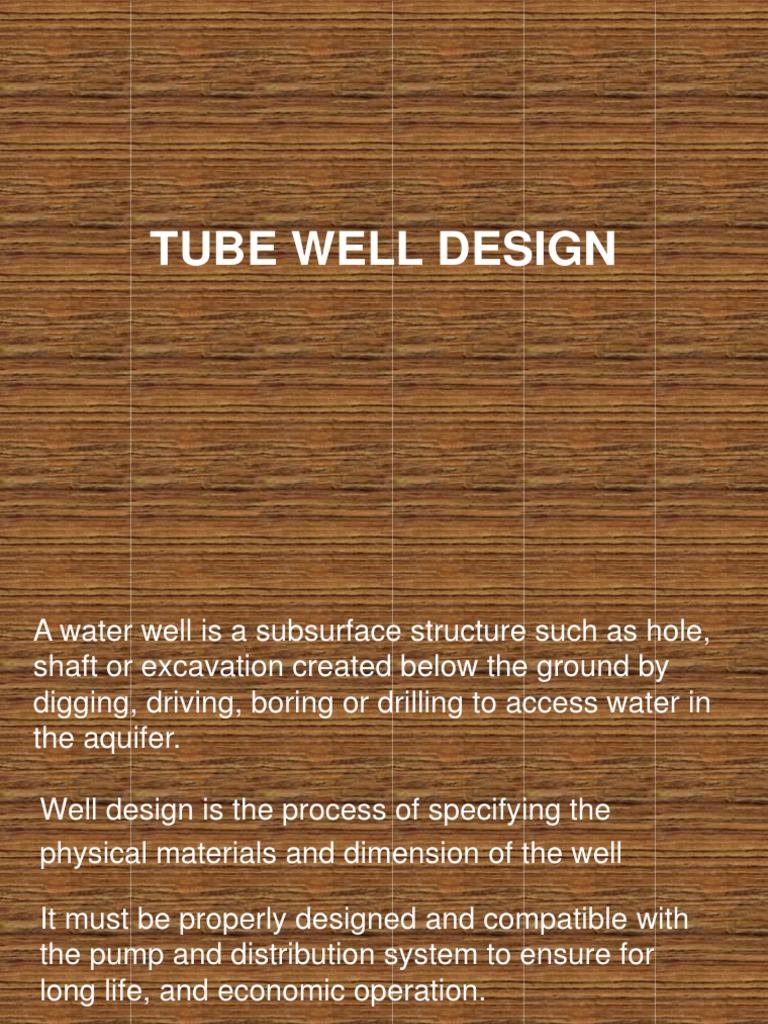 Tube Well Design | PDF