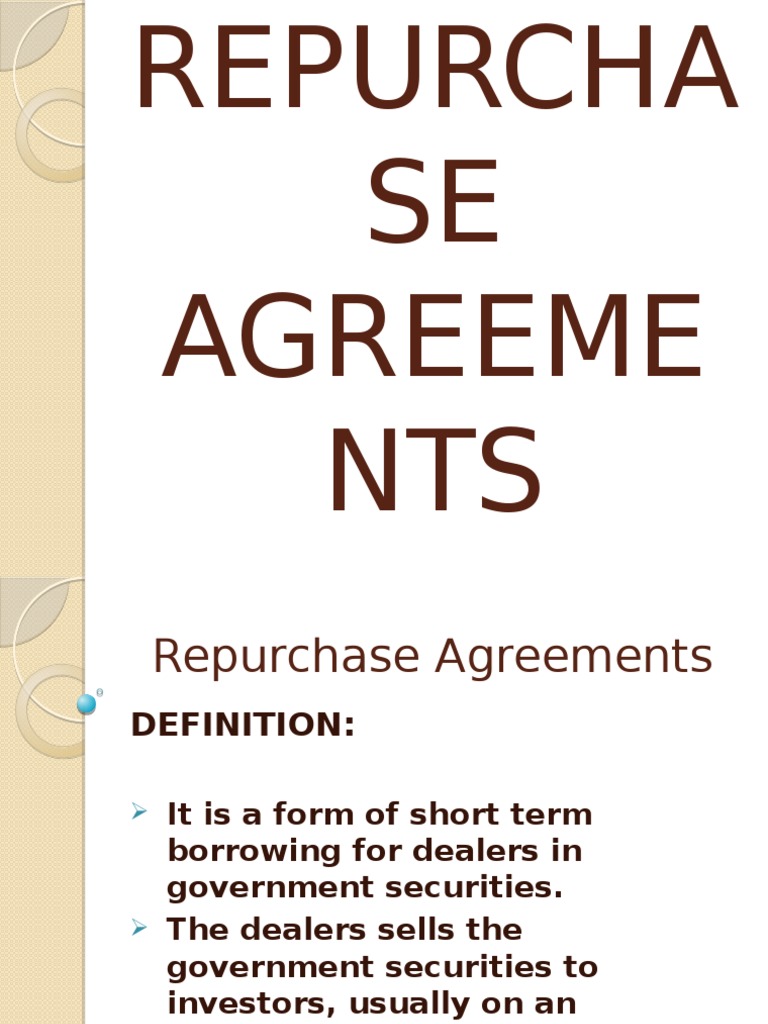 Repurchase Agreements | PDF | Repurchase Agreement | Securities (Finance)