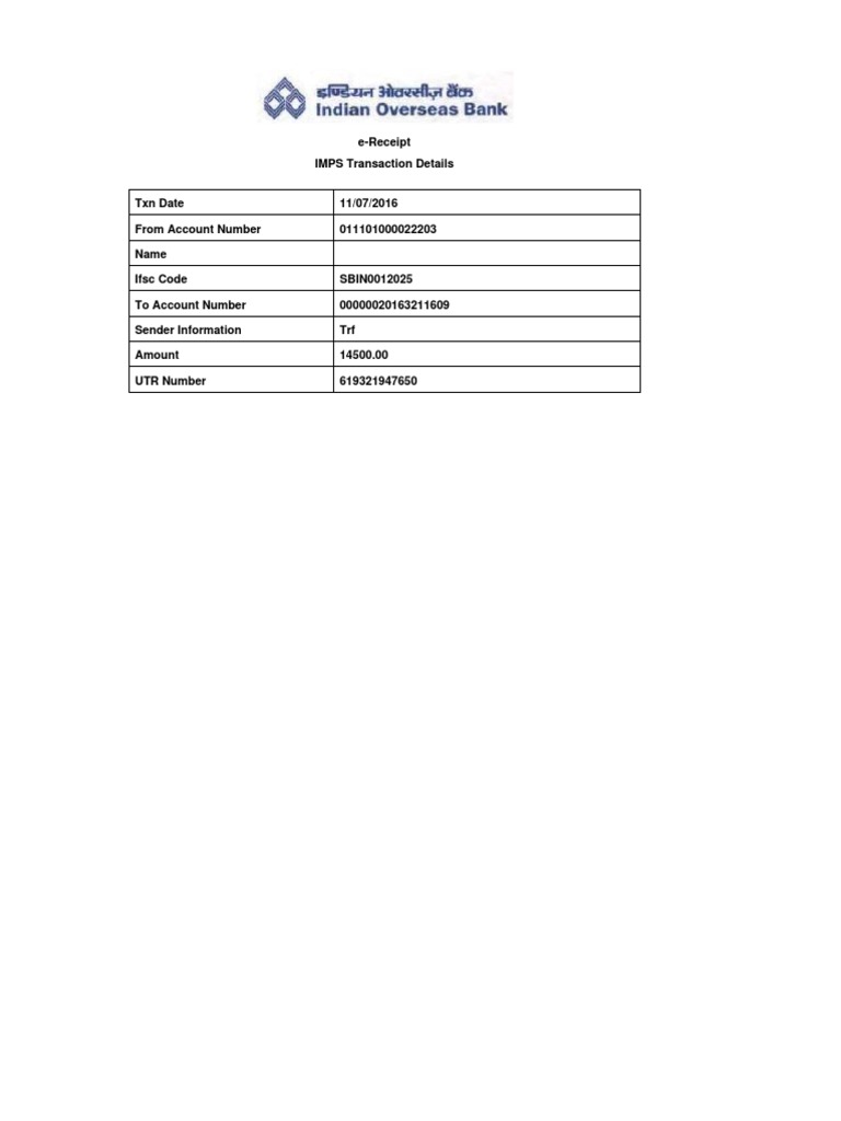 E-Receipt IMPS Transaction Details | PDF | Finance & Money Management