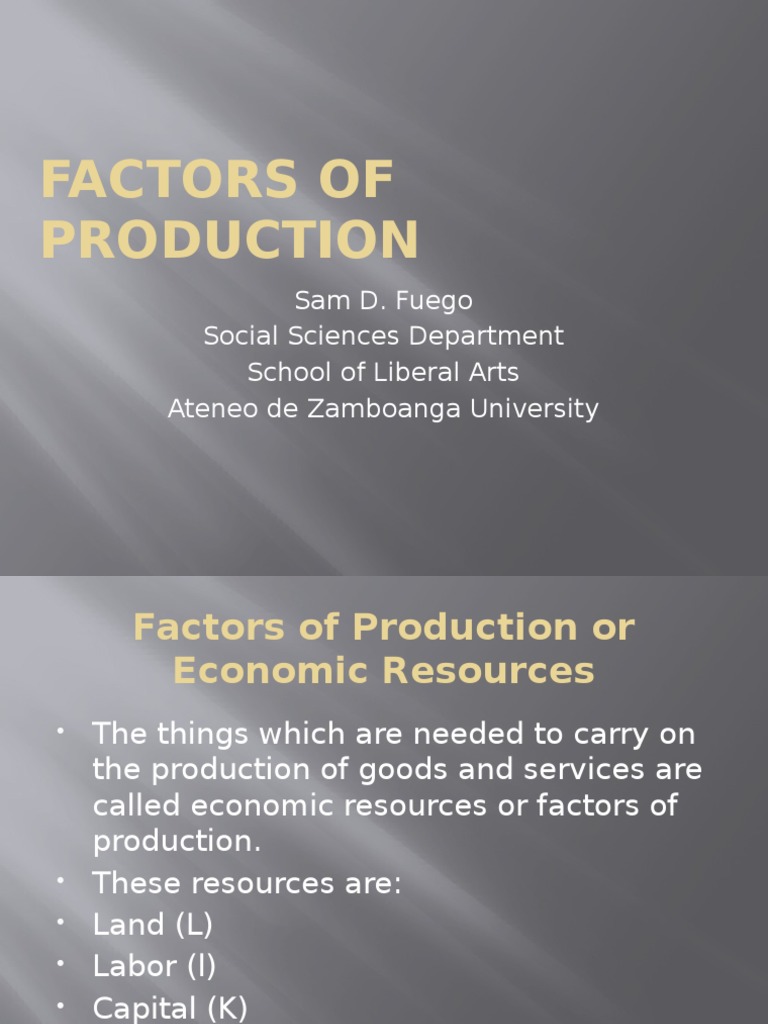 Factors of Production | PDF | Factors Of Production | Labour Economics