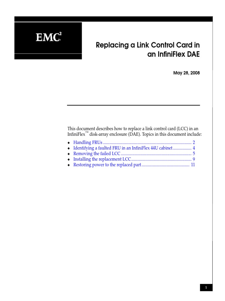 Replacing A Link Control Card in An Infiniflex Dae | PDF ...