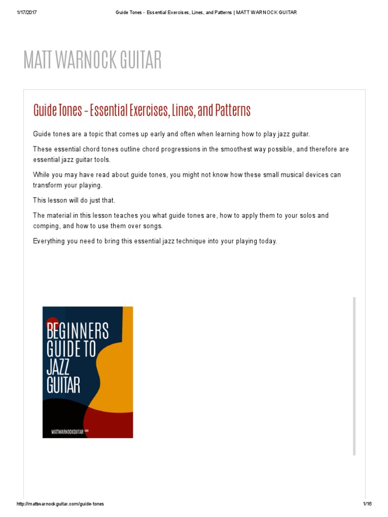 Essential Guide Tones for Jazz Guitar | PDF | Chord (Music) | Jazz