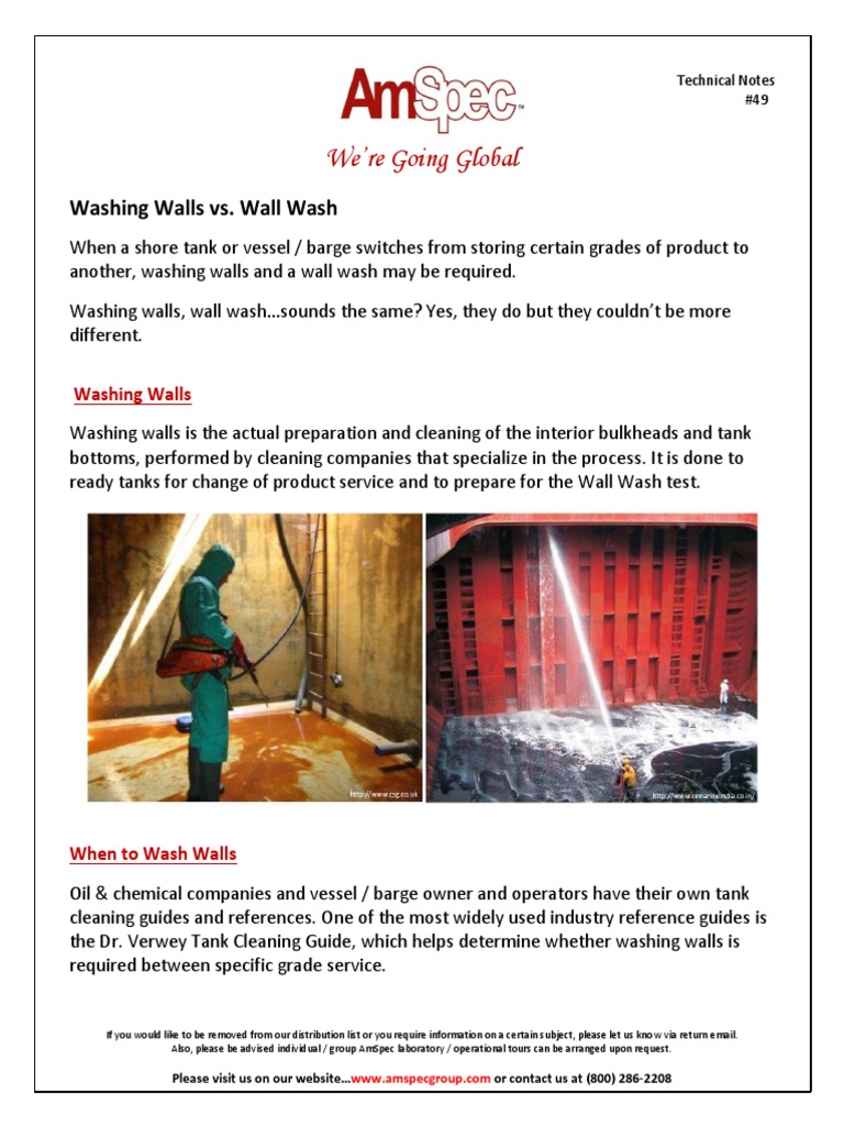 Wall Wash Test and Tank Cleaning Guide | PDF | Tanks | Water
