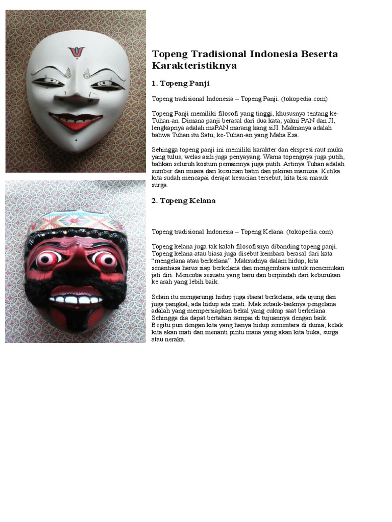 Ragam Topeng Tradisional Indonesia | PDF