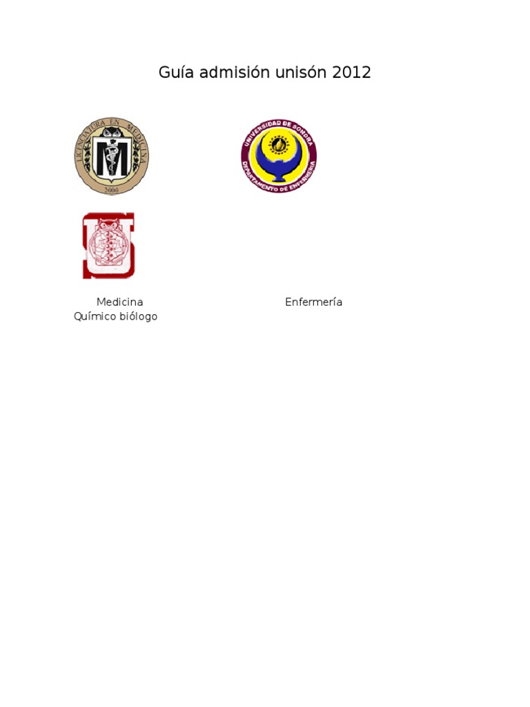 Guía Admisión Unisón (Ciencias de La Salud) | PDF | Adn | Organismos