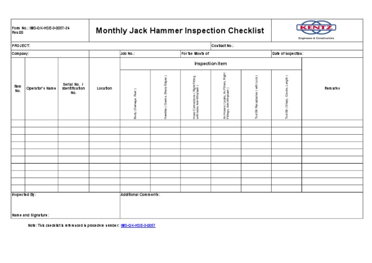 Checklist Jack Hamer | PDF