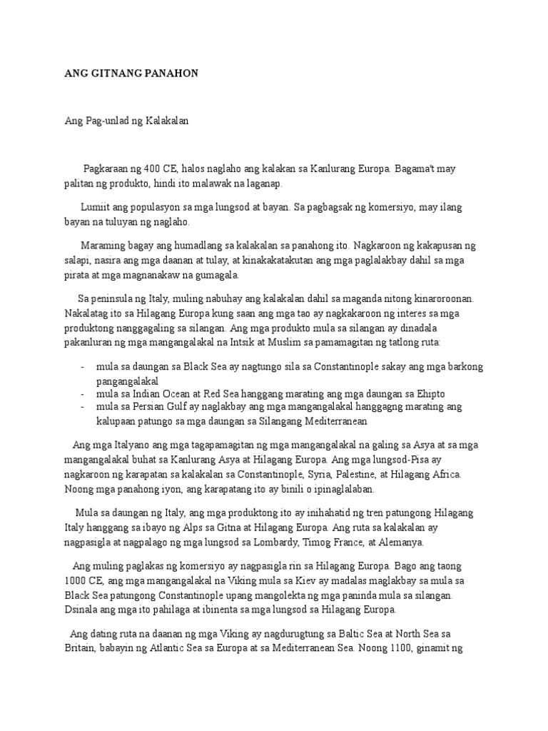 Ang Gitnang Panahon | PDF