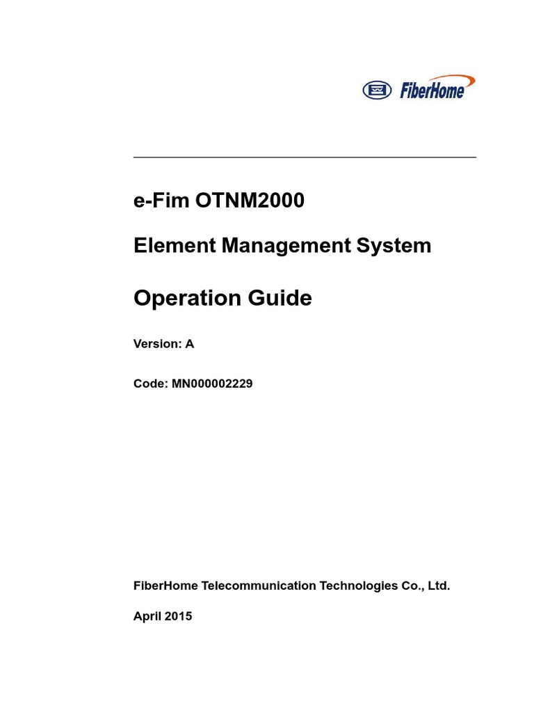 E-Fim OTNM2000 Element Management System Operation Guide | PDF ...