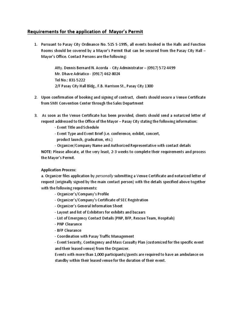 Obtaining Approval: A Guide to Securing a Mayor's Permit for Events in ...