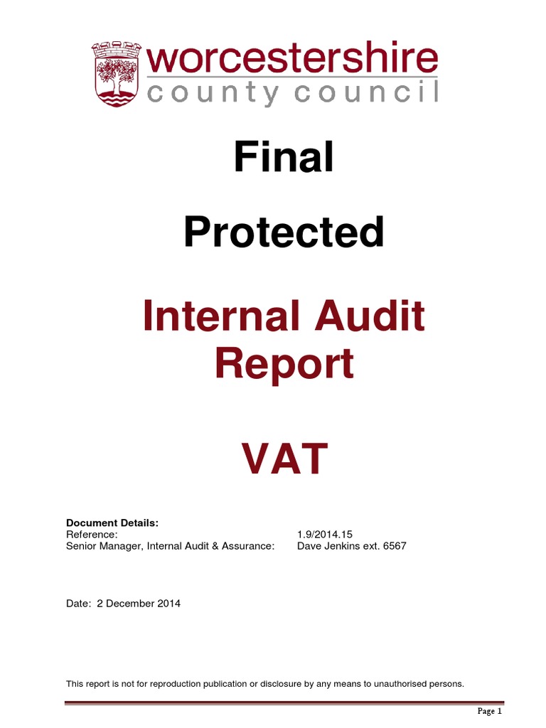 Vat Report Pub Pdf Internal Audit Audit