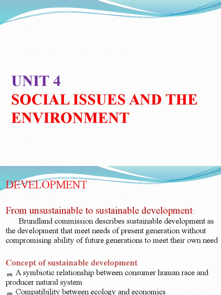 Social Issues and Sustainable Development | PDF | Water Conservation ...
