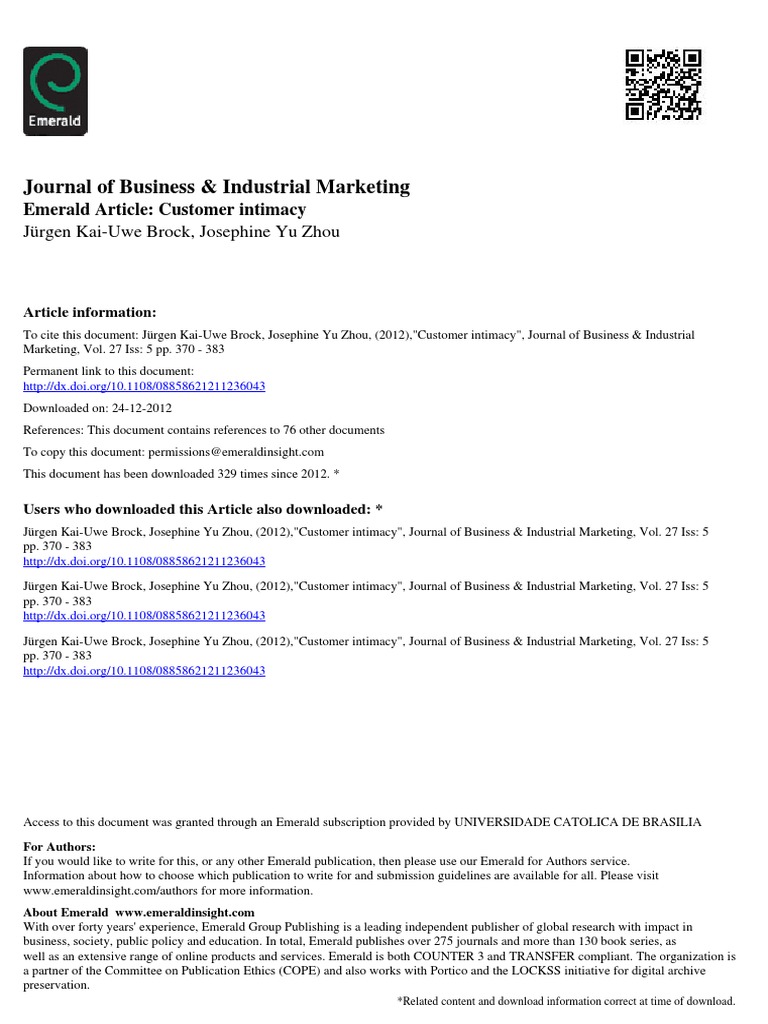 Customer Intimacy b2b PDF | PDF | Survey Methodology | Intimate ...