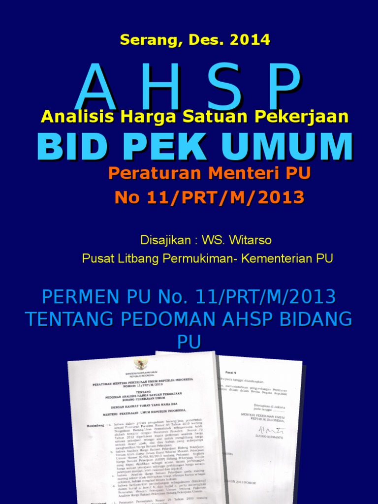 Present AHSP CK& Umum Serang Des14 | PDF