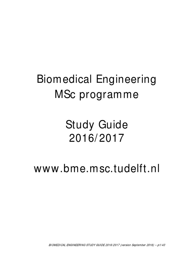 Master Biomedical Engineering Guide 2016-2017 - Version 20160904 | PDF ...
