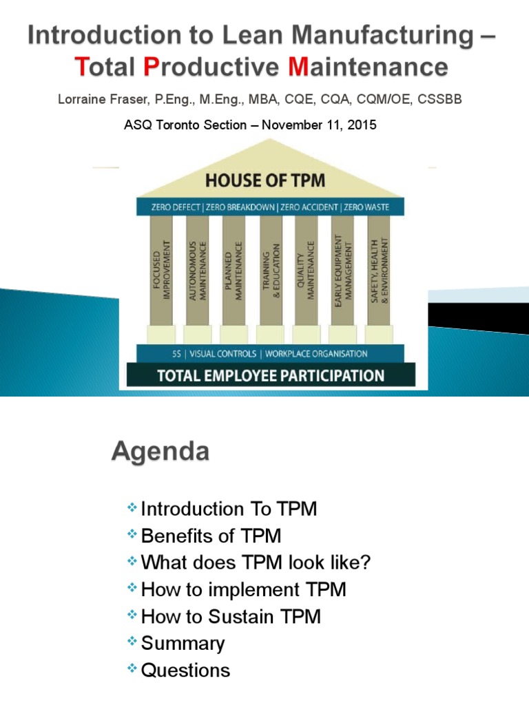 Introduction To Lean Manufacturing TPM1 | PDF | Employment | Quality ...