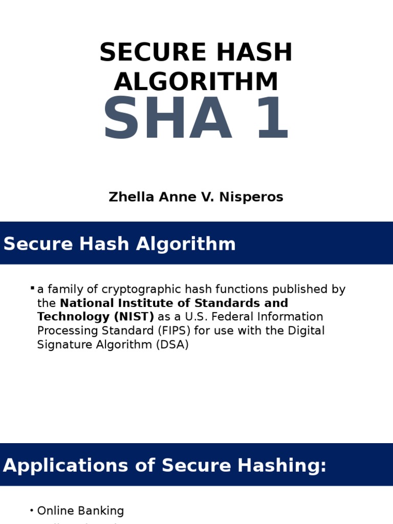 Secure Hash Algorithm (Sha 1) | PDF | Computer Security | Security