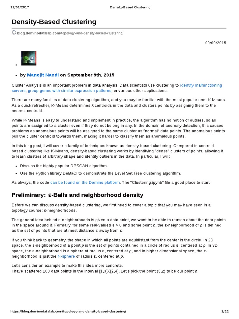 Data Scientists' Guide to Clustering | PDF | Cluster Analysis ...