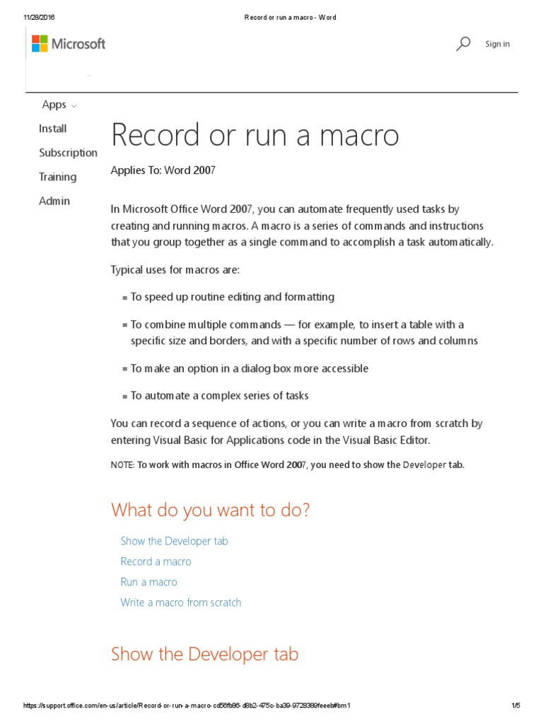 Record or Run A Macro - Word | PDF | Macro (Computer Science) | Computer Keyboard