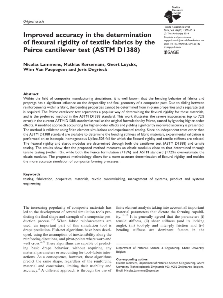 Astm d1388 | PDF | Bending | Young's Modulus