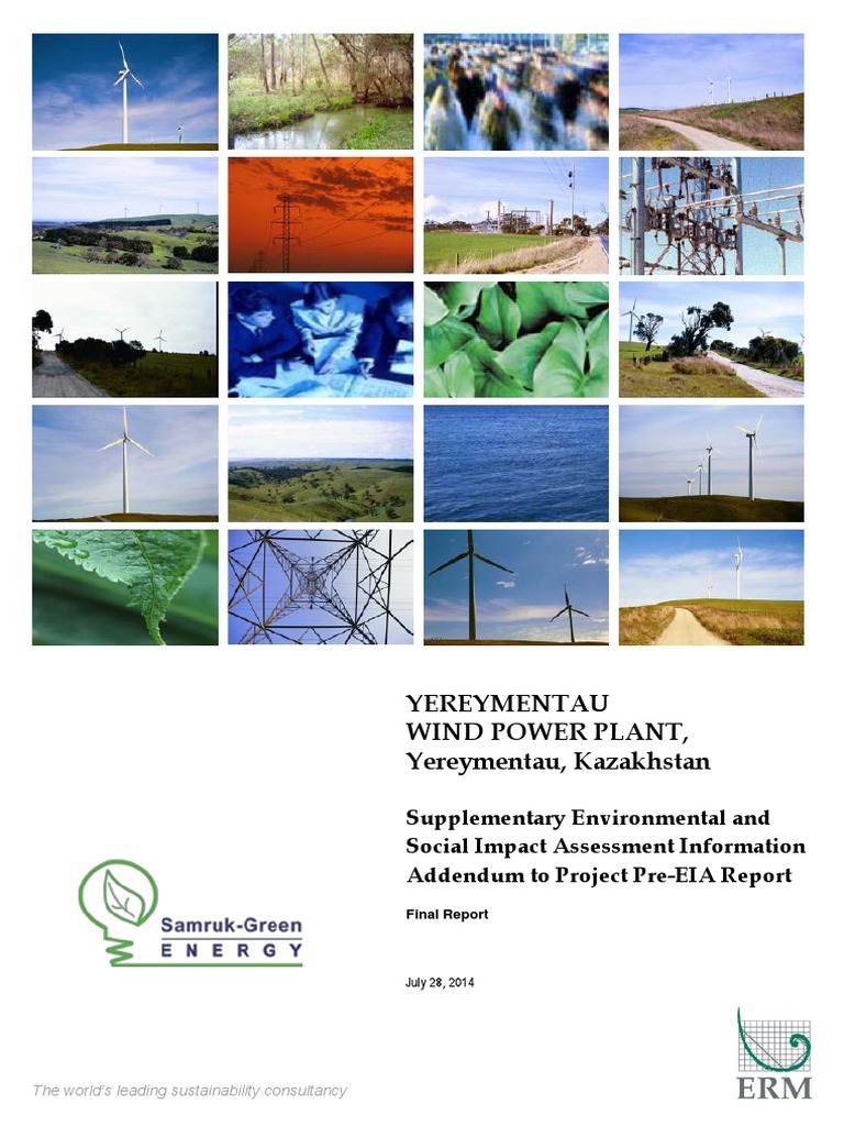 ESIA Kaz Example | PDF | Environmental Impact Assessment | Wind Power