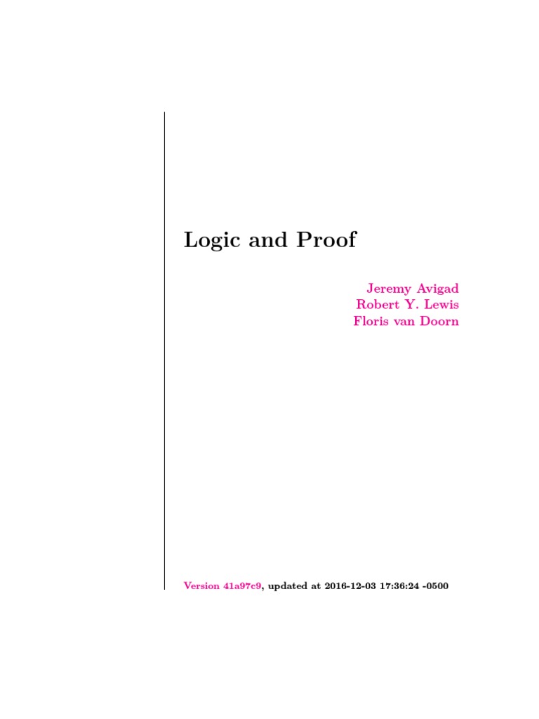 Logic And Proof PDF Mathematical Proof Logic
