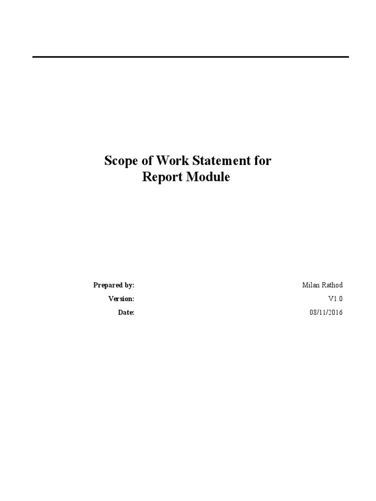 Scope of Work - Reporting Module | PDF | Business