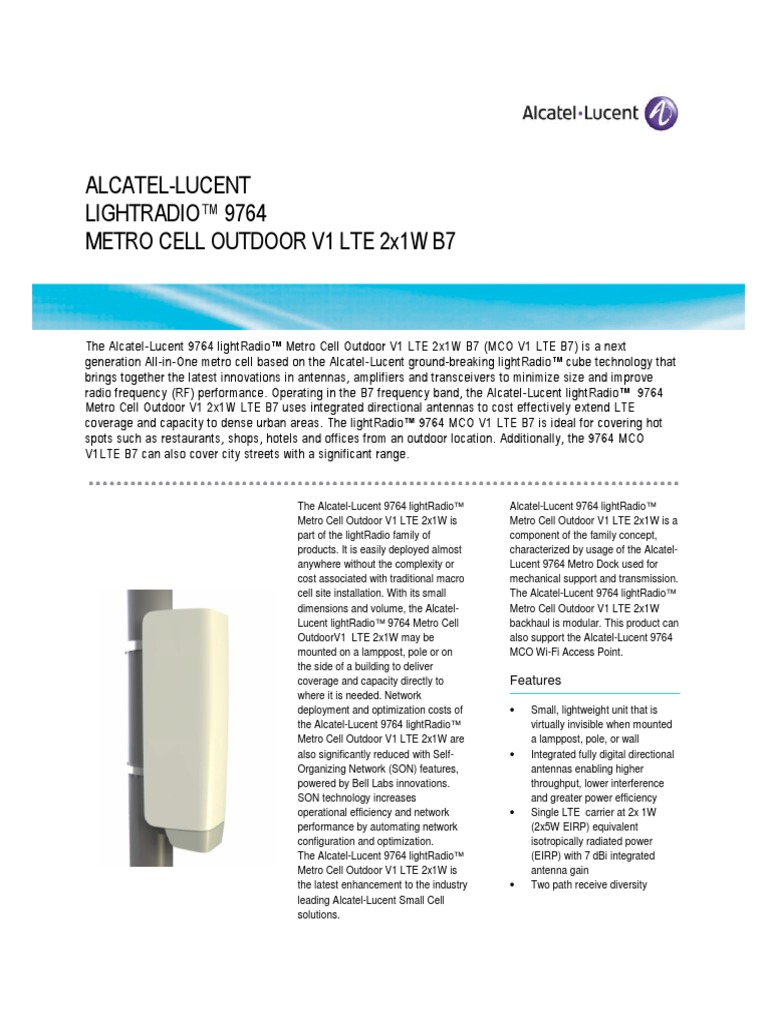Alcatel Lucent Datasheet | PDF | High Speed Packet Access | Wi Fi