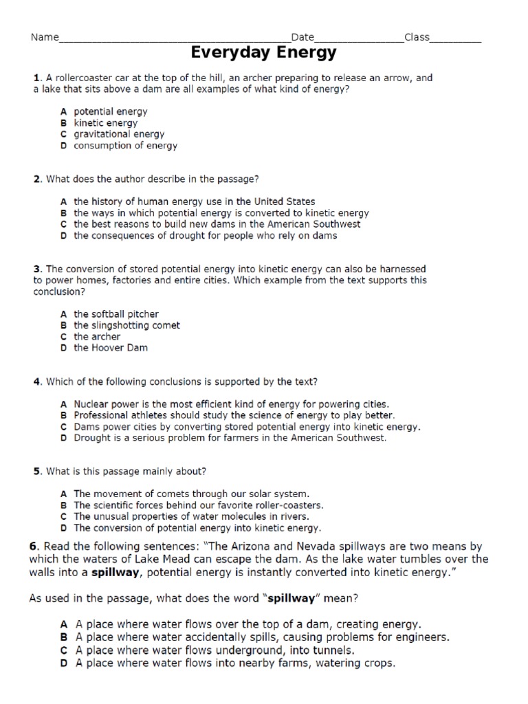 Everyday Energy Concepts and Examples | PDF | Career & Growth ...