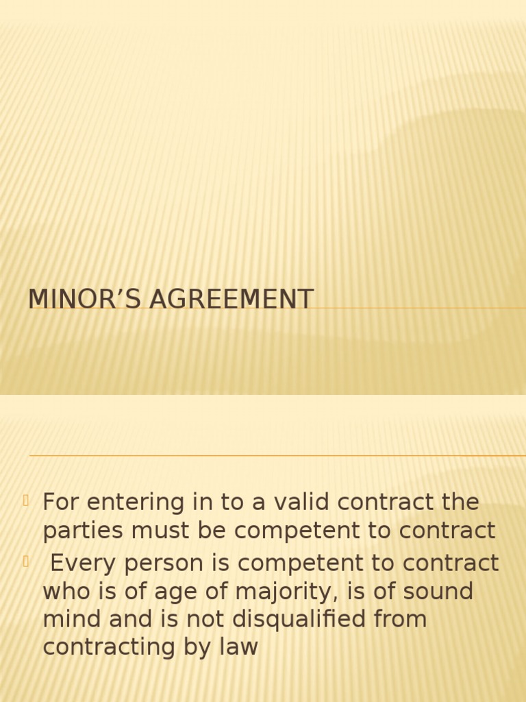 Minor'S Agreement | PDF | Law Of Agency | Guarantee
