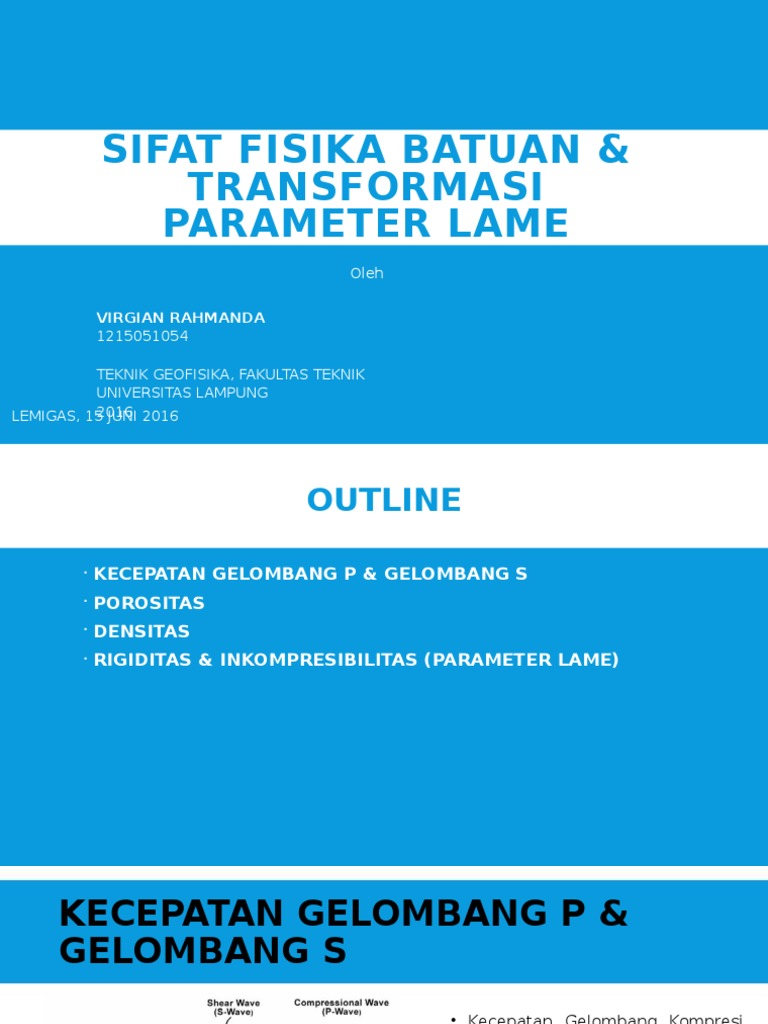 Sifat Fisika Batuan & Parameter Lame | PDF