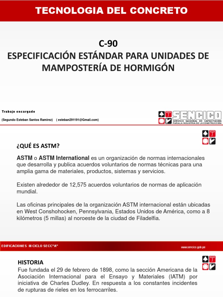 Especificaciones ASTM C-90 en Concreto | PDF | Ingeniería | Science