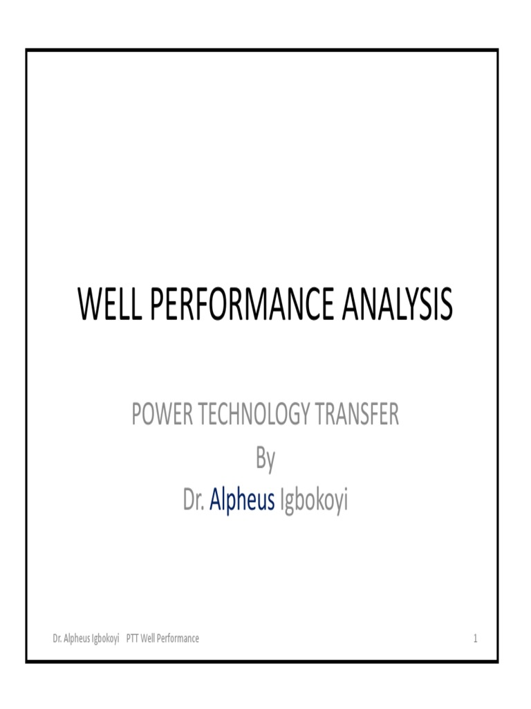 Well Performance AUST Class | PDF | Petroleum Reservoir | Casing (Borehole)