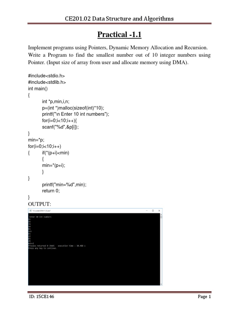 Practical 11 Ce20102 Data Structure And Algorithms Pdf Applied Mathematics Algorithms