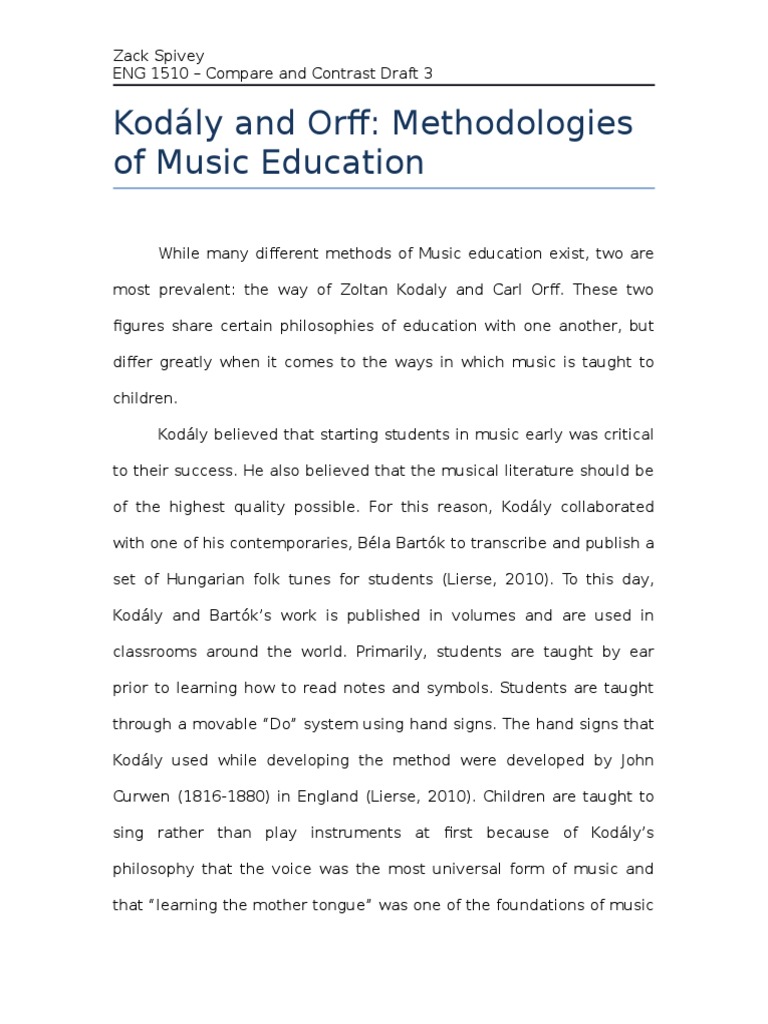 Kodály vs. Orff: Music Education Methods | PDF | Music Education ...