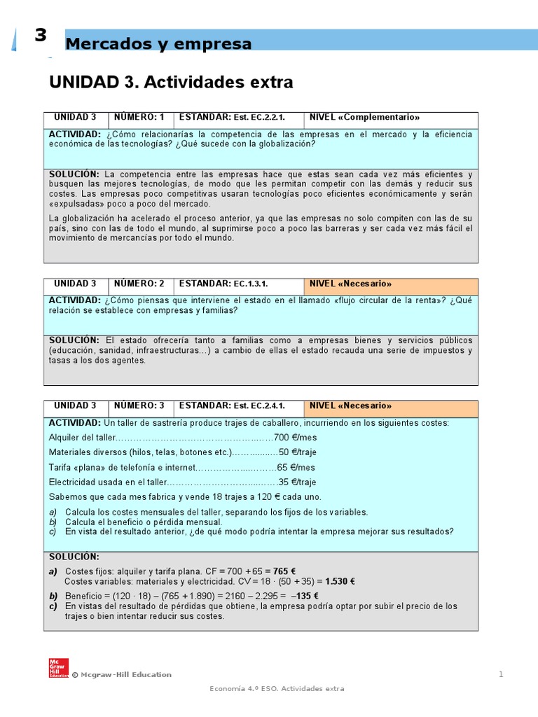 Actividades Extra Tema 3 | PDF | Oferta (economía) | Mercado (economía)