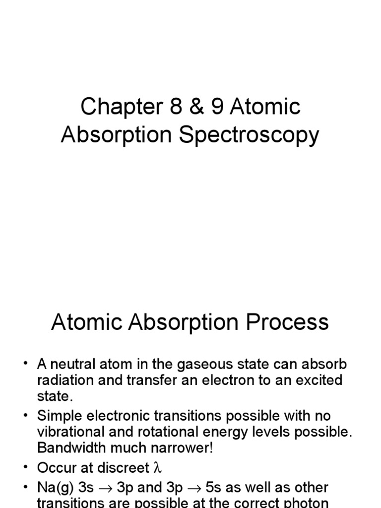 Chapter 8 & 9 Atomic Absorption Spectros | PDF | Spectral Line | Absorption Spectroscopy