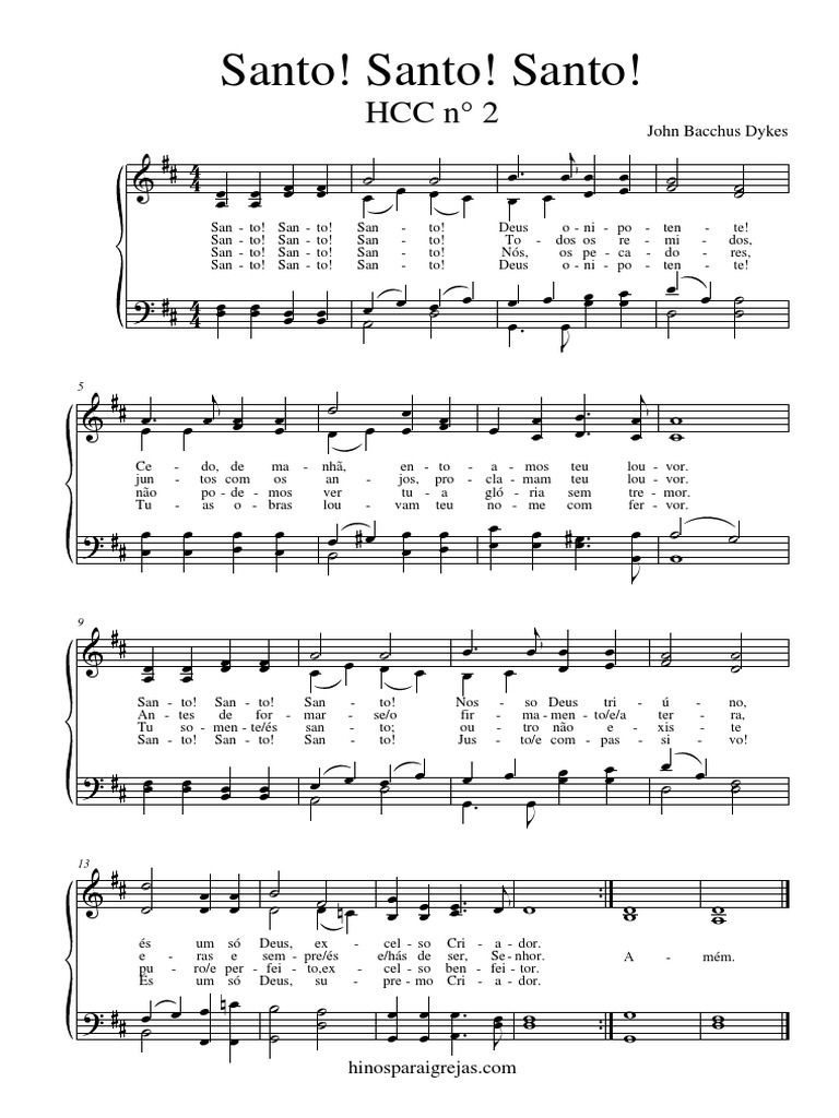 HCC 002 Santo Santo Santo Partitura PDF | PDF