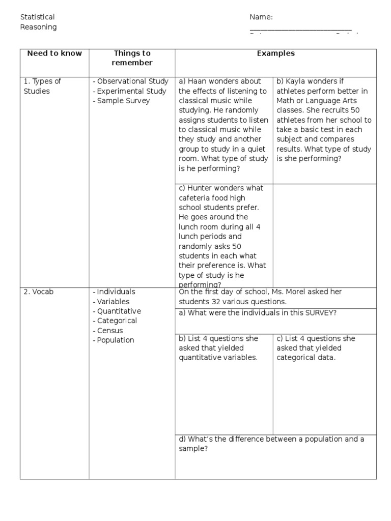 Unit 1 Review Guide | PDF
