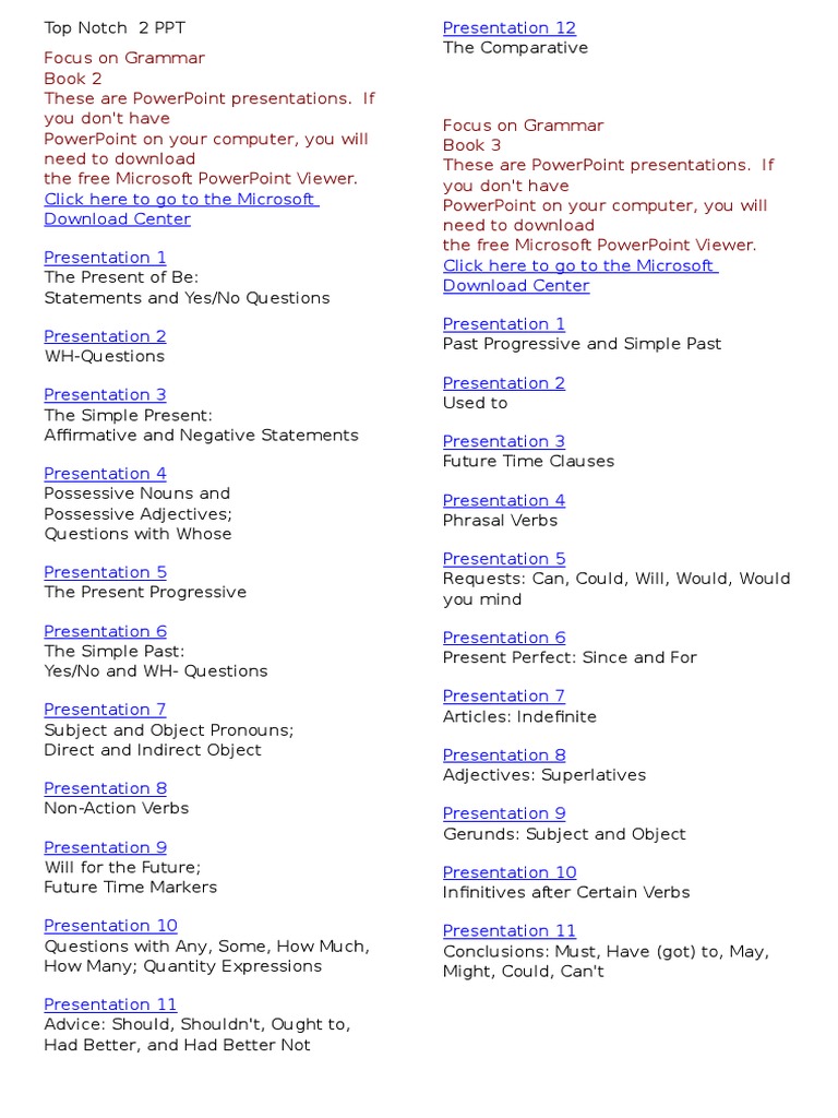 Grammar PowerPoint Presentations | PDF