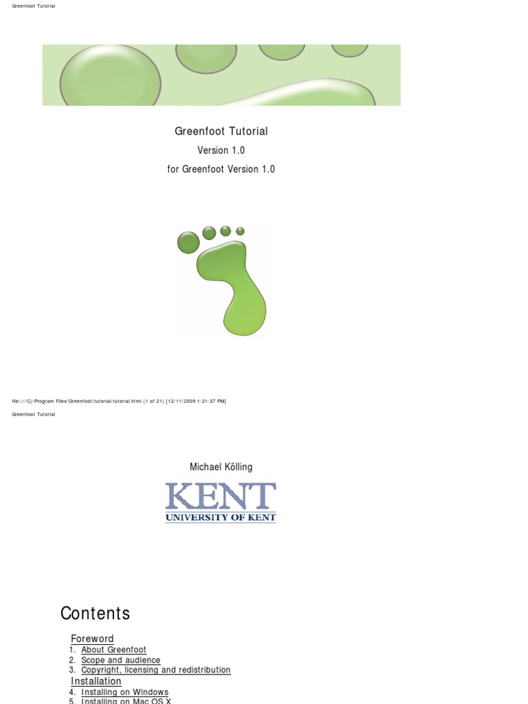 Greenfoot Tutorial11 Pdf Installation Computer Programs Inheritance Object Oriented