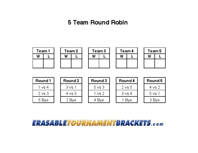 5 Team Round Robin | PDF