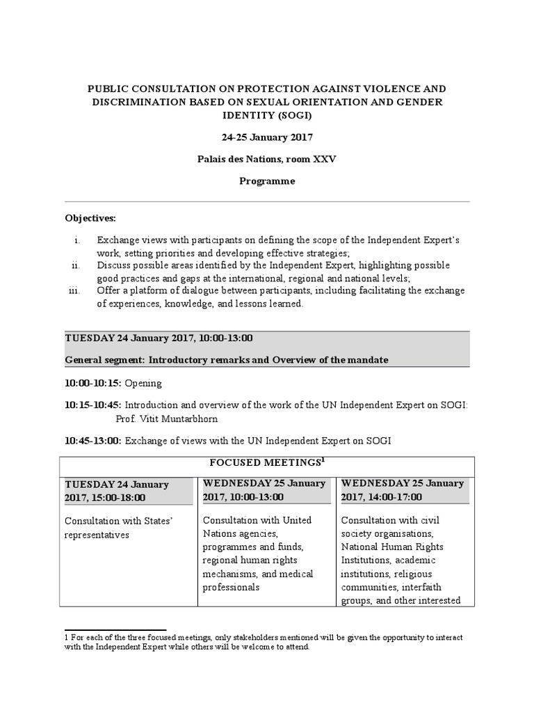 Programme SOGI Meeting 2017 | PDF | Gender | Gender Studies