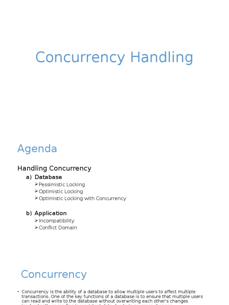 Optimistic Locking With Concurrency - PLSQL | PDF | Database Transaction | Pl/Sql