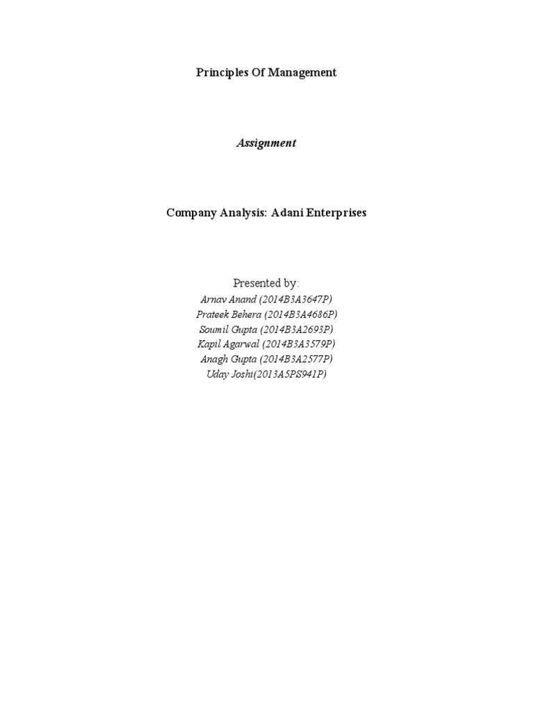 Principles of Management: Assignment | PDF | Business | Energy (General)