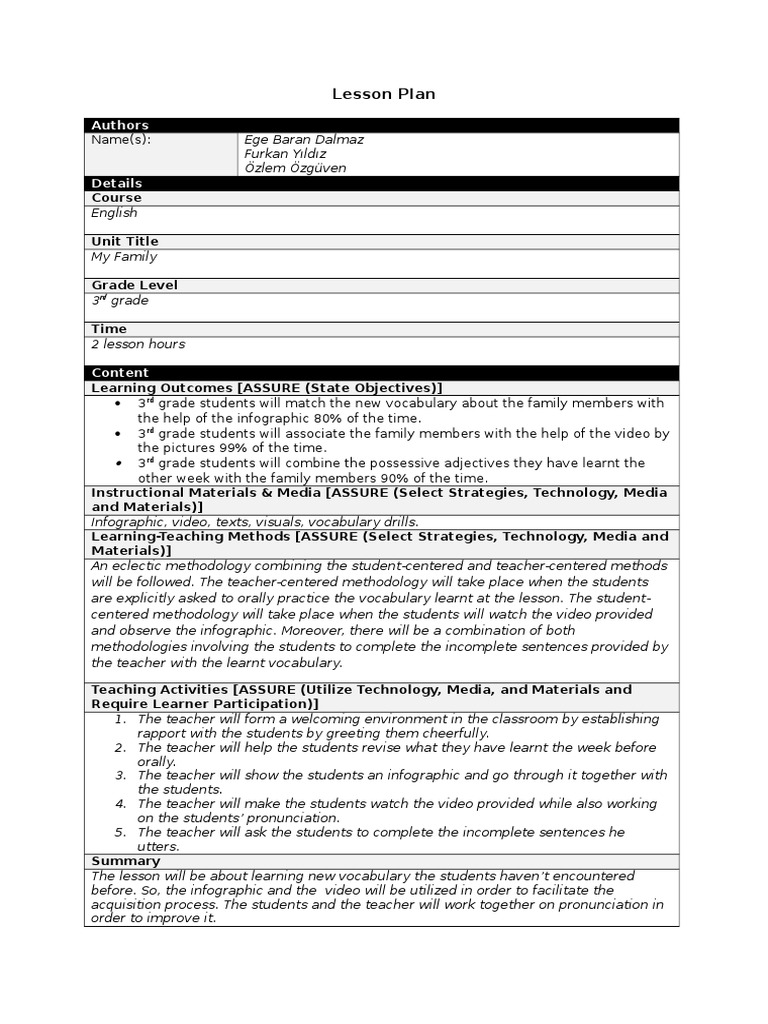 Lesson Plan 2 | PDF | Lesson Plan | Quality Of Life